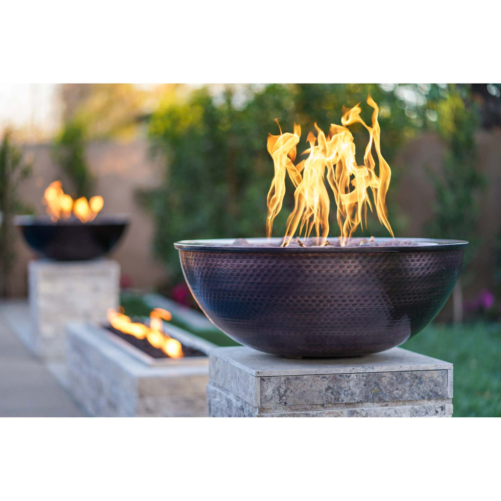 Sedona 27" Fire Bowl – Hammered Patina Copper – Backyard Escapism, Inc